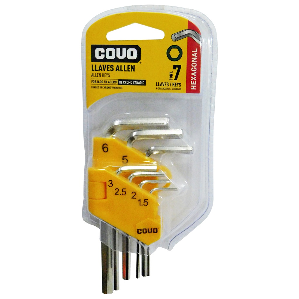JUEGO DE LLAVES ALLEN 7 PIEZAS COVO | Litani Import Export
